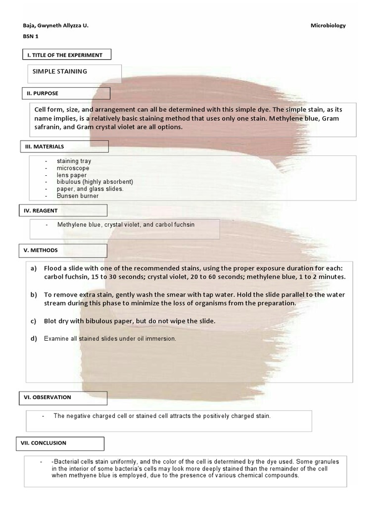 Simple Staining in Microbiology | PDF
