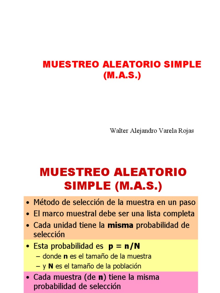 8 Muestreo Aleatorio Simple | PDF | Intervalo de confianza | Muestreo ...