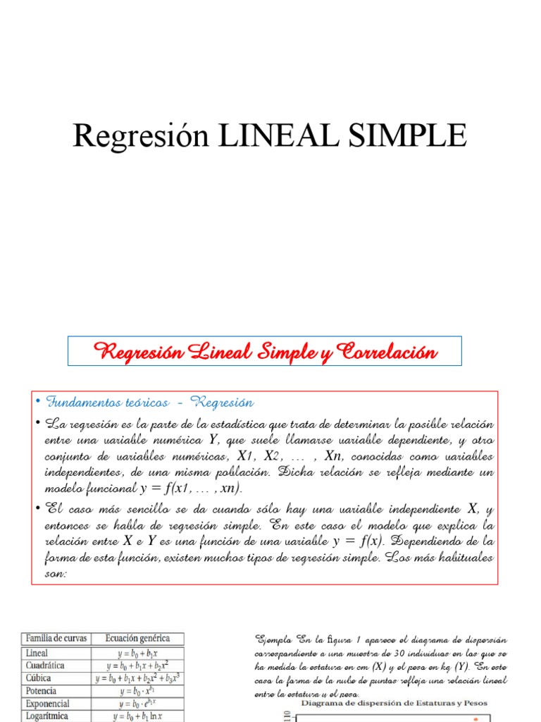 Regresión Lineal S | PDF | Regresión lineal | Coeficiente de determinación
