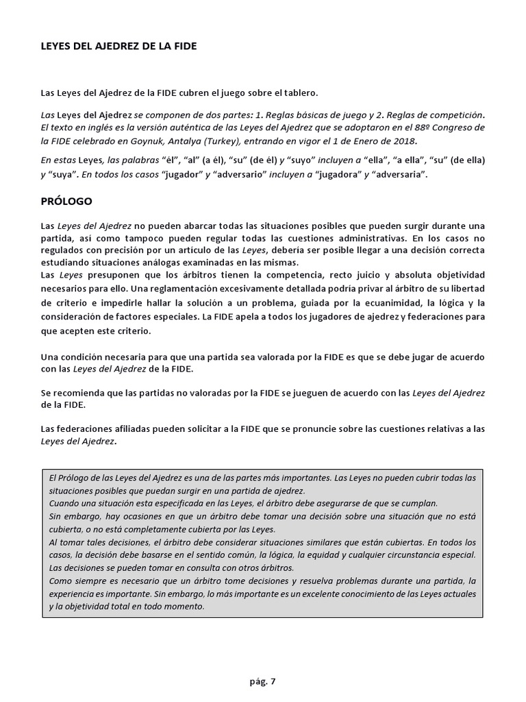 Leyes Del Ajedrez 2022-V1 AF Isabel Velarde | PDF | Ajedrez | Juegos de ...