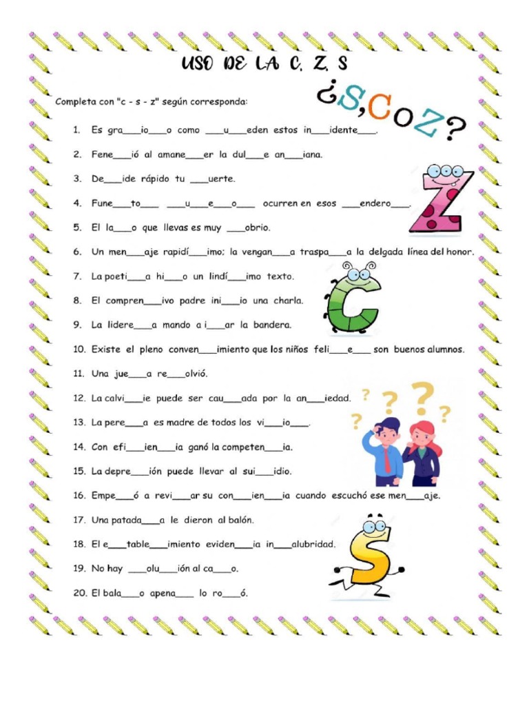 Ejercicios Con C, S y Z | PDF