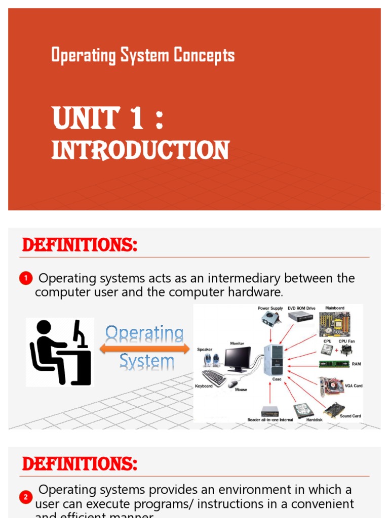 L1 Operating System Concepts Introduction Pdf Operating System Computer Hardware