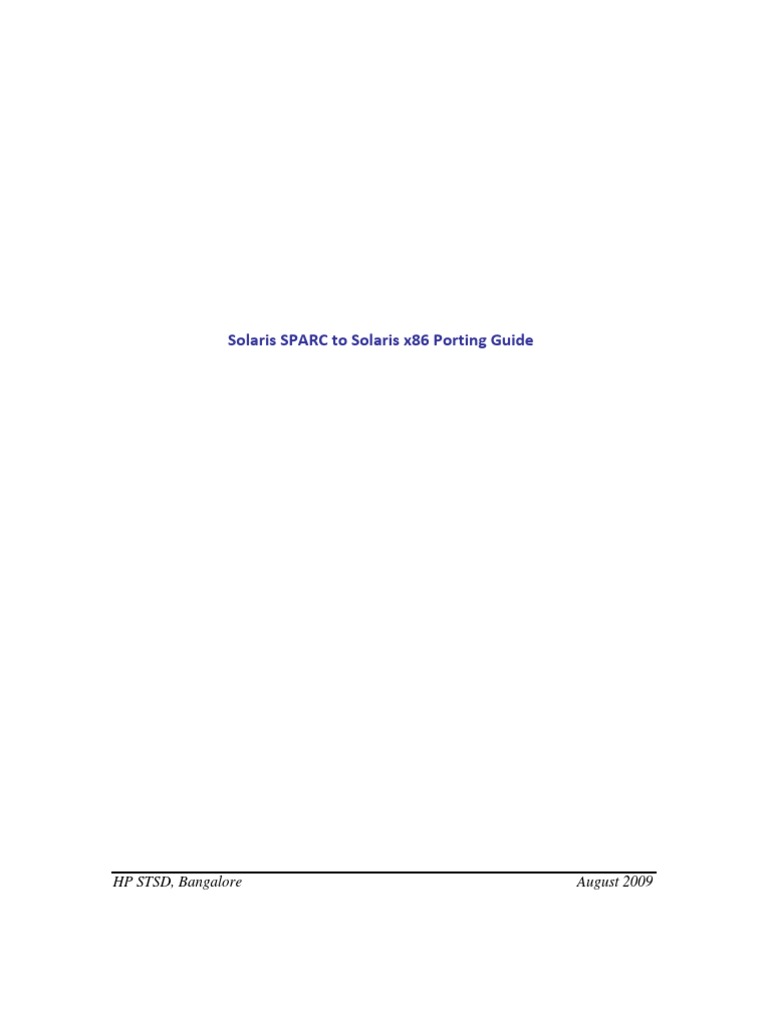 Xsolaris SPARC To Solaris x86 Porting Guide | PDF | 64 Bit Computing ...