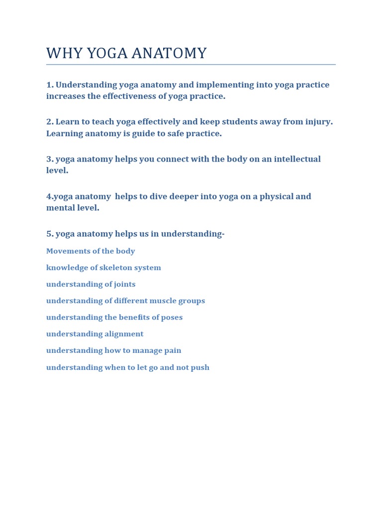 Why Yoga Anatomy | PDF