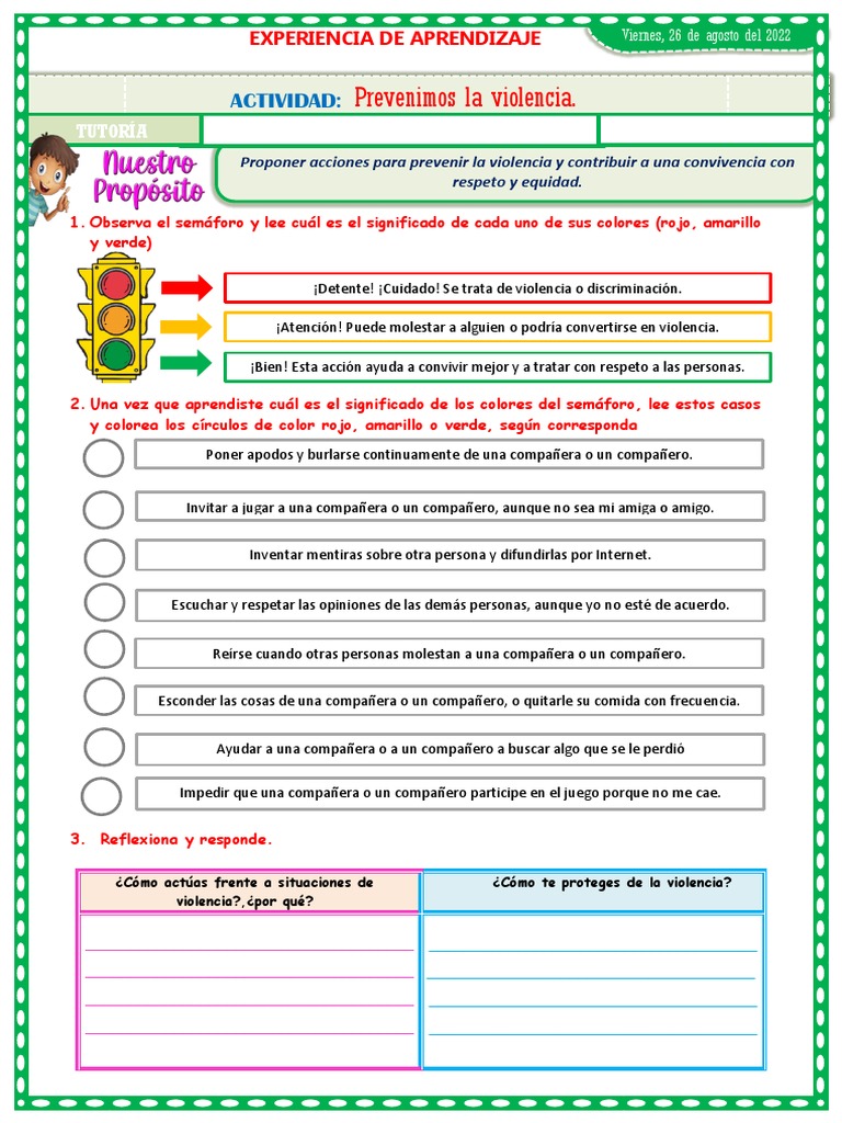 Actividades para prevenir la violencia escolar | PDF | Relaciones ...
