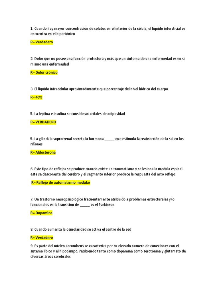 Examen Neuro | PDF | Dolor | Cerebro