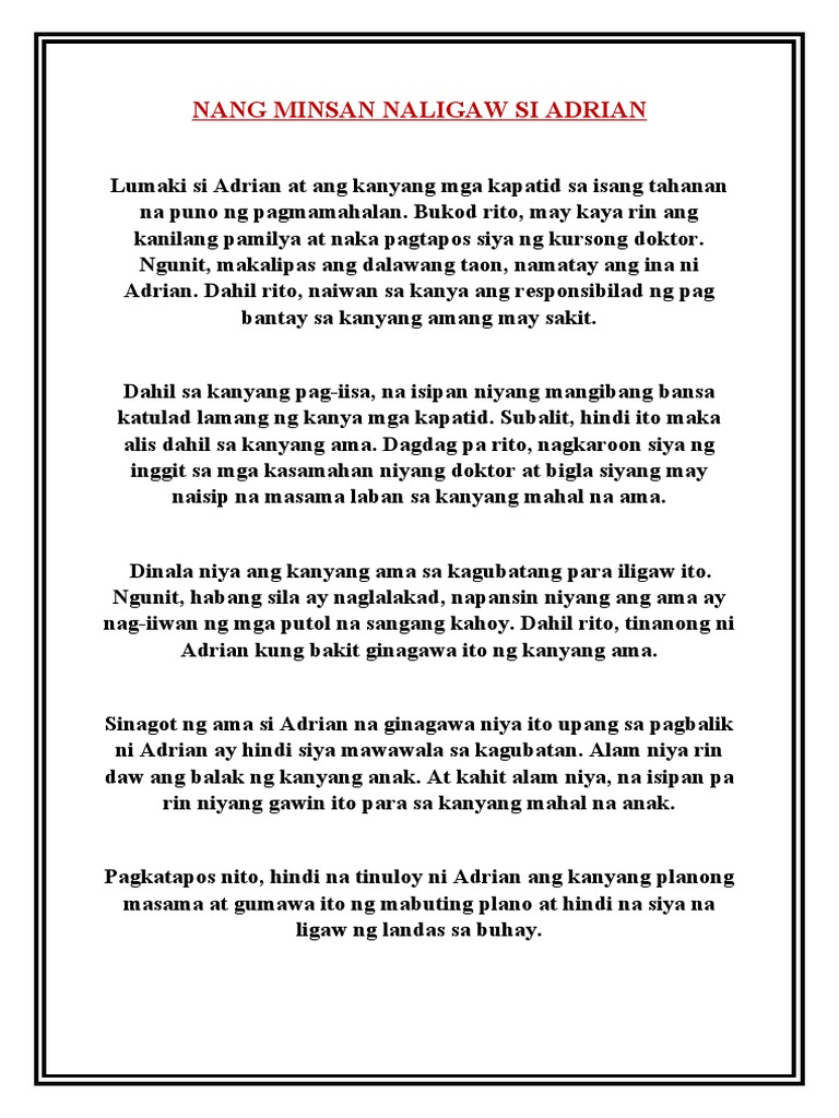 Nang Minsan Naligaw Si Adrian | PDF