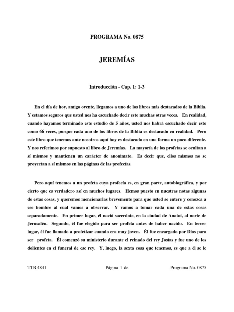 A Traves De La Biblia Jeremias J Vernon Mcgee Pdf Jeremías