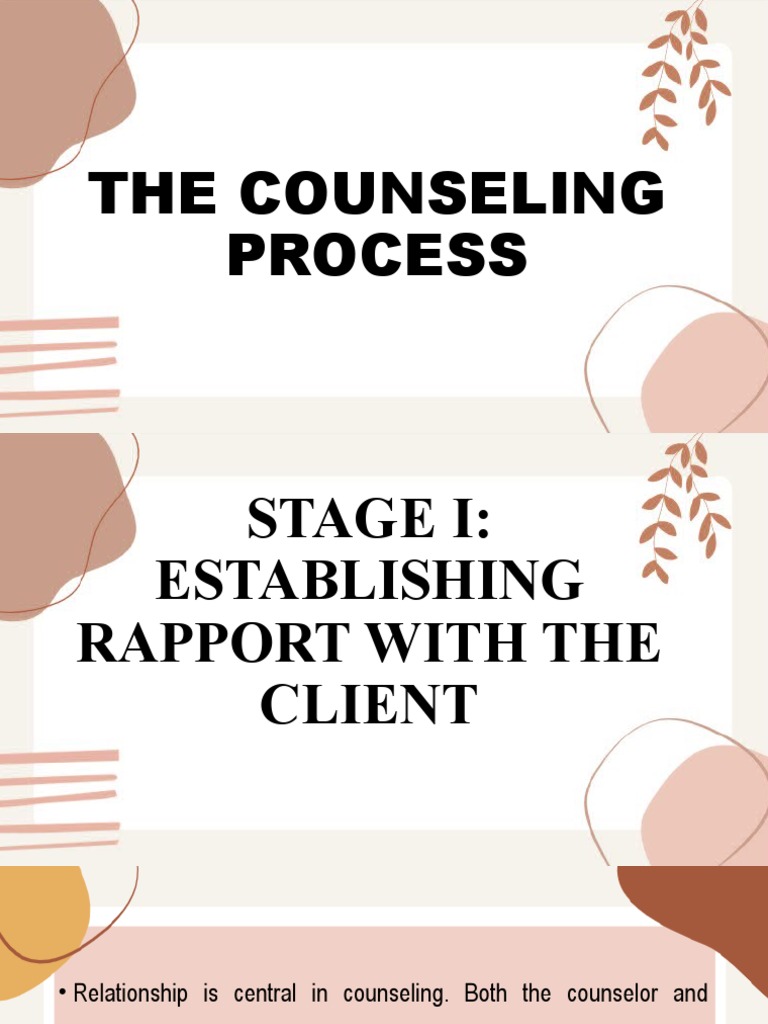 The Stages of the Counseling Process: Establishing Rapport, Assessment, Treatment Planning ...