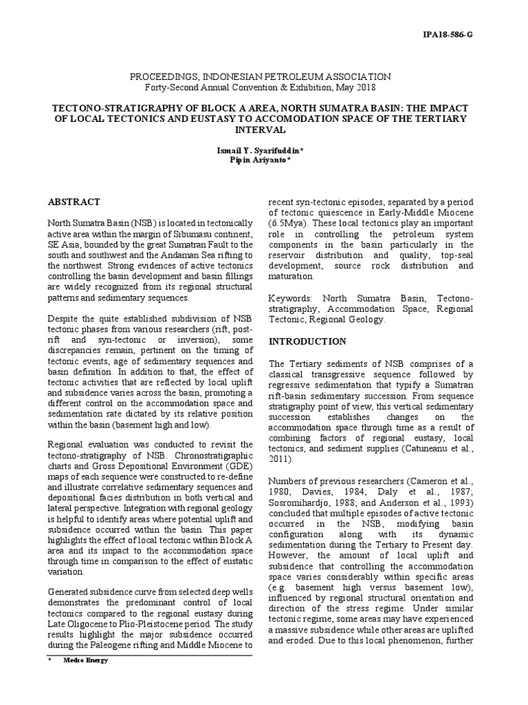 Tectono-Stratigraphy of Block A Area, North Sumatra Basin: The Impact ...