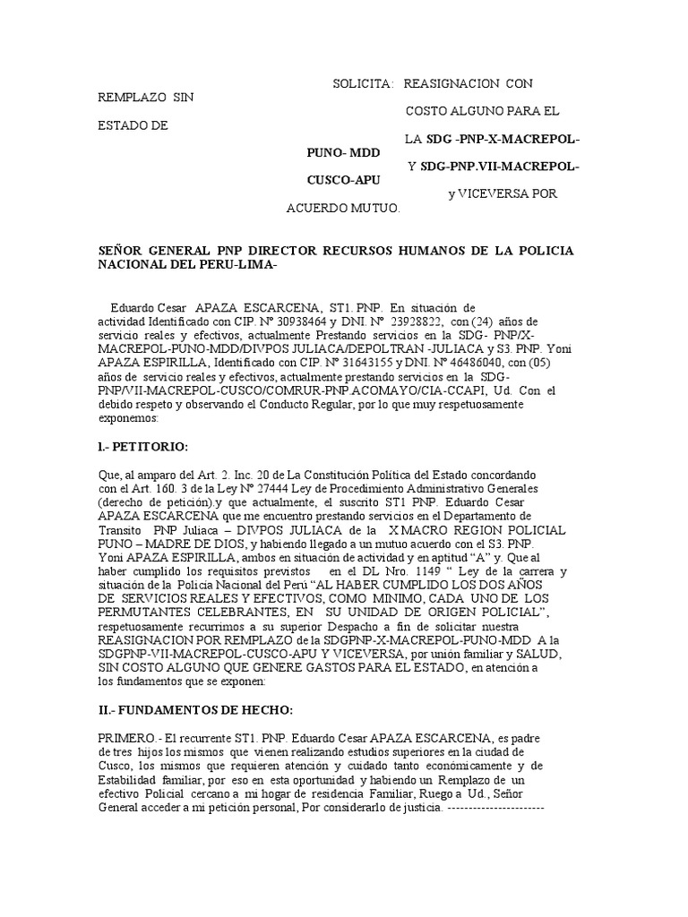Solicitud de Permuta | PDF | Policía | Estado (política)