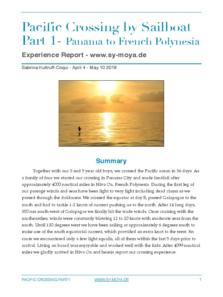 Pacific Crossing | PDF | Wound | Navigation