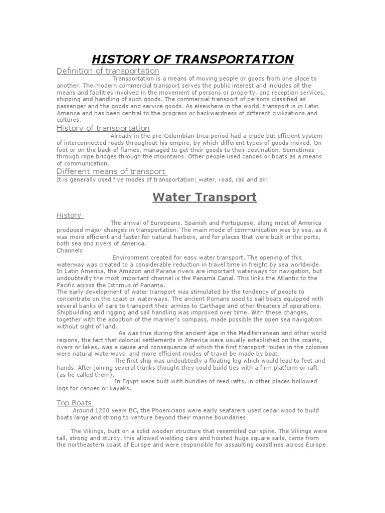 Evolution and History of Transportation | PDF | Steamboat | Transport