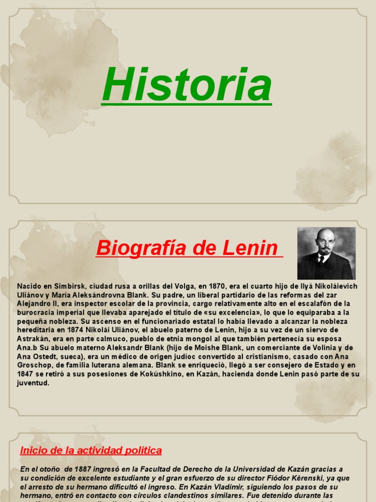 Biografía de Lenin | PDF | Vladimir Lenin | Comunismo