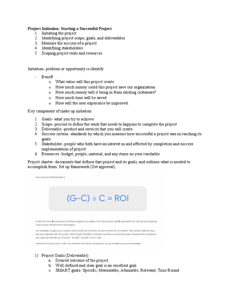 Project Initiation | PDF | Goal | Project Management
