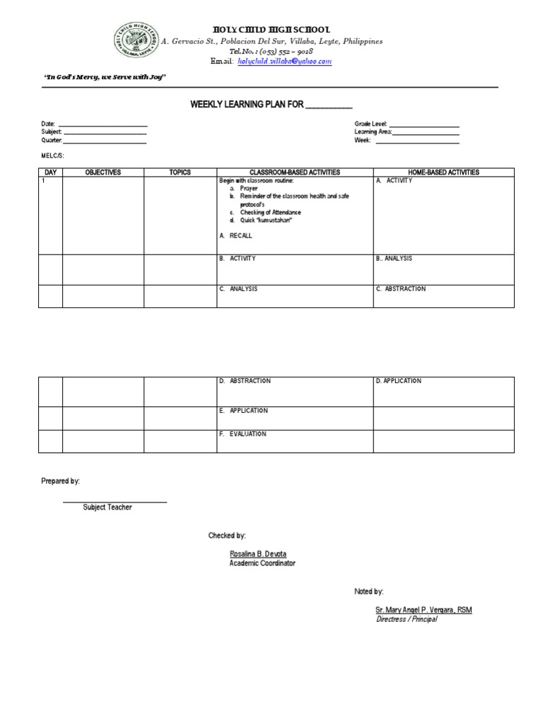 Lesson Plan Layout | PDF