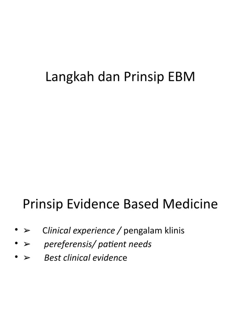 Langkah Dan Prinsip EBM | PDF
