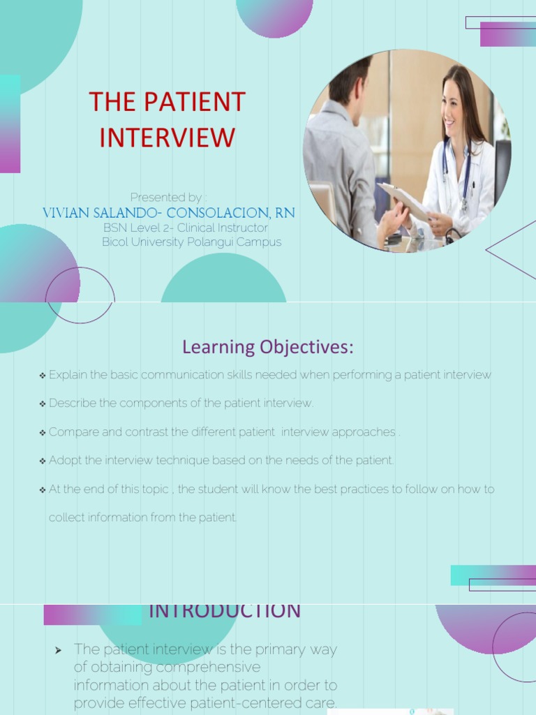 Patient Interview Techniques in Nursing | PDF | Nonverbal Communication ...