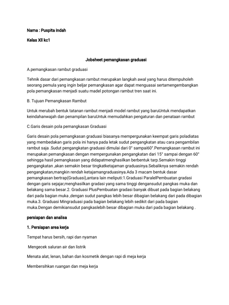 Jobsheet Pemangkasan Graduasi | PDF