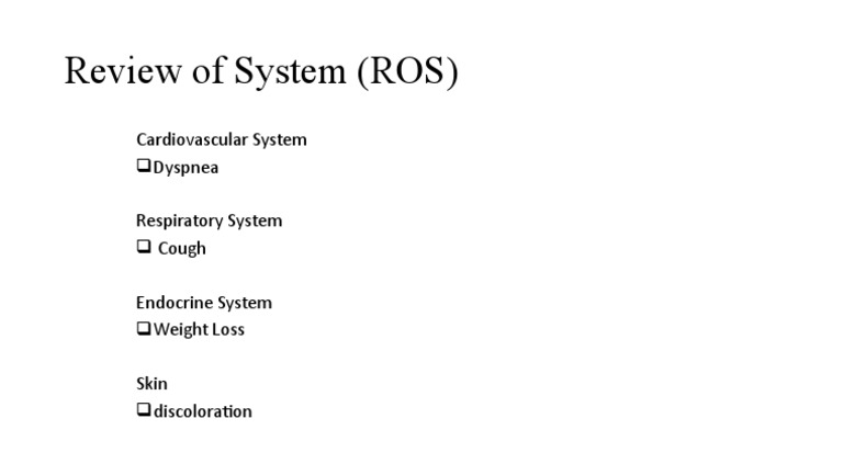 Review of System ROS | PDF