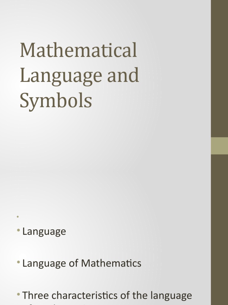 Mathematical Language and Symbols | PDF | English Language | Sentence ...