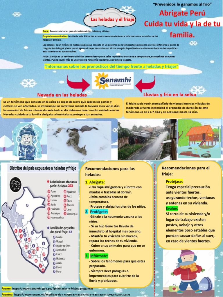 Recomendaciones sobre heladas y friaje | PDF | Nieve | Geografía Física