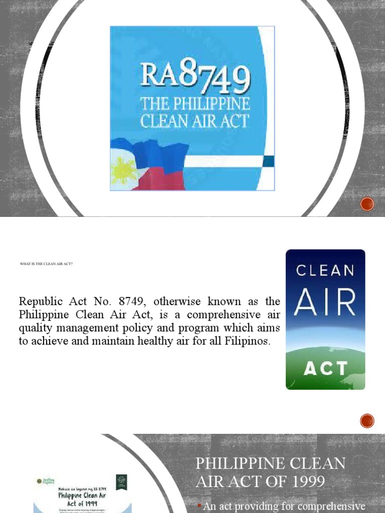 Clean Air Act Ra 8749 | PDF | Clean Air Act (United States) | Air Pollution