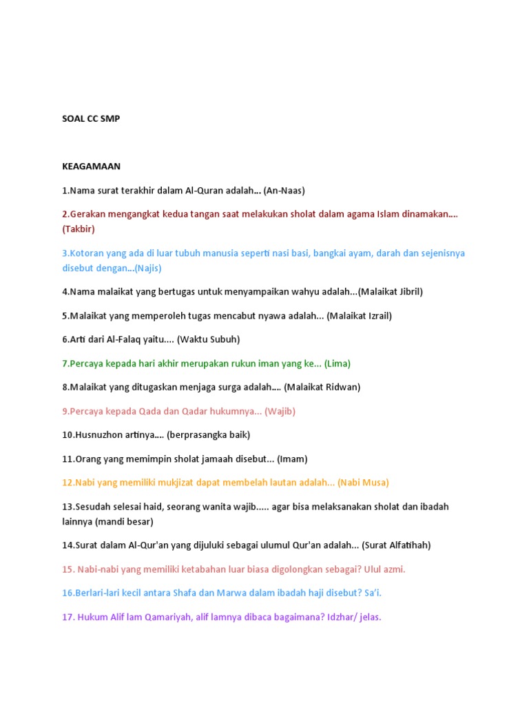 Soal CC SMP 2022 | PDF