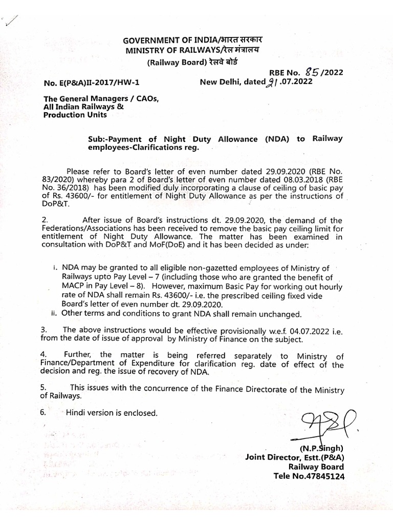 Night Duty Allowance | PDF
