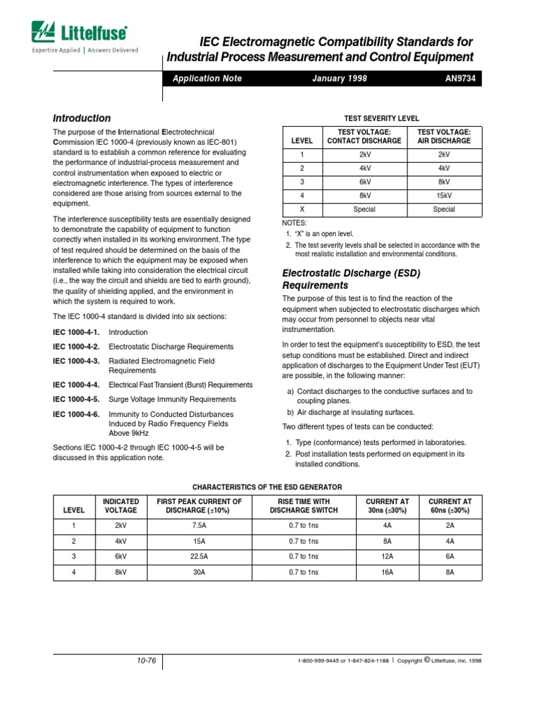 Littelfuse IEC Electromagnetic Compatibility Standards Application Note | PDF | Power Supply ...