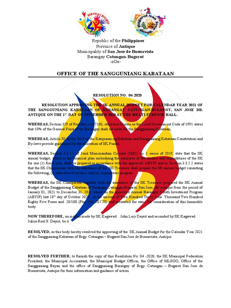 SK Annual Budget Resolution 2021 | PDF | Economies | Government