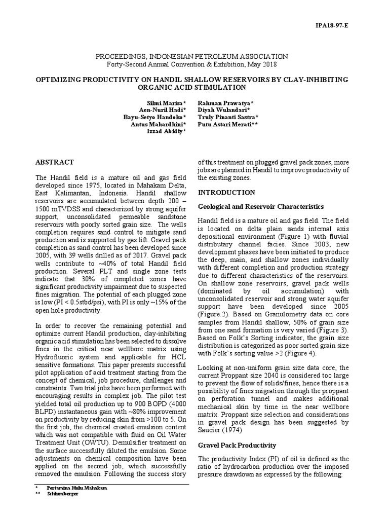 04optimizing Productivity On Handil Shallow Reservoirs by Clay ...