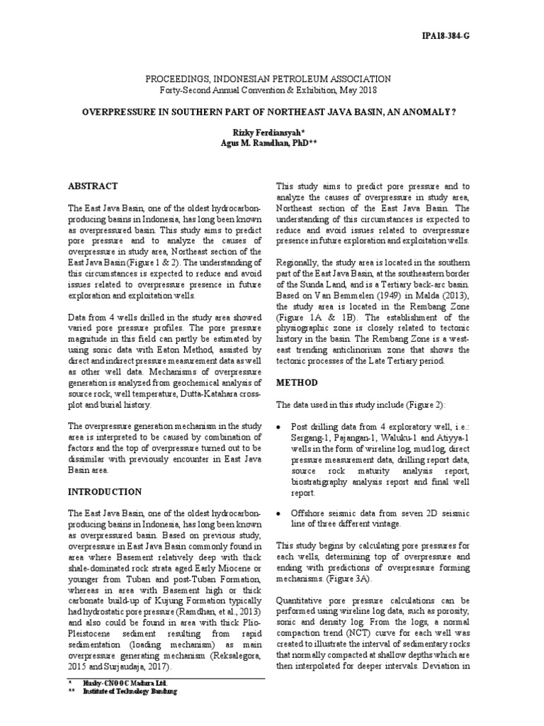 Overpressure Analysis in Northeast Java Basin | PDF | Porosity | Rock ...