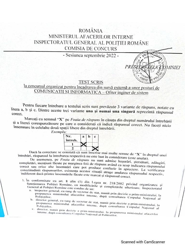 Ofiter Inginer de Sistem - 09.2022 | PDF
