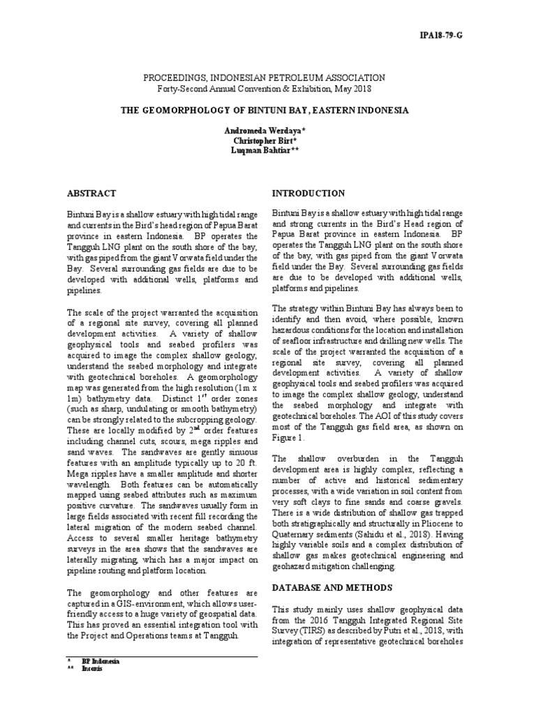 Geomorphology of Bintuni Bay | PDF | Seabed | Deposition (Geology)