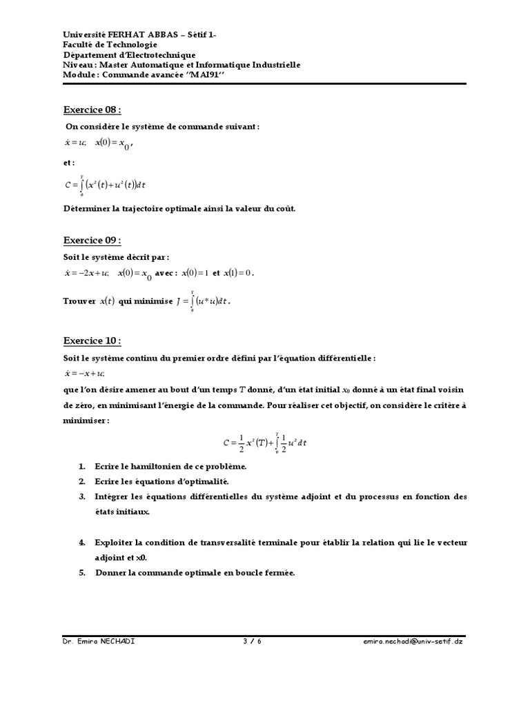 TD Mai91 - 2020 | PDF | Automatisation | Théorie des systèmes