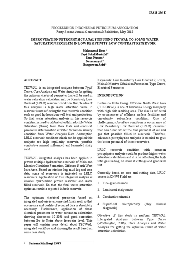 05improvisation Petrophysics Analysis Using Tecwal To Solve Water ...