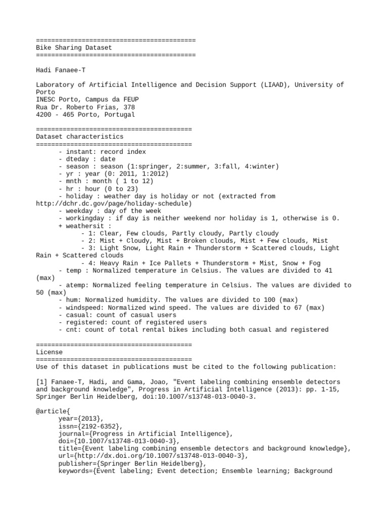 Bike Data Description | PDF | Cloud | Meteorological Phenomena
