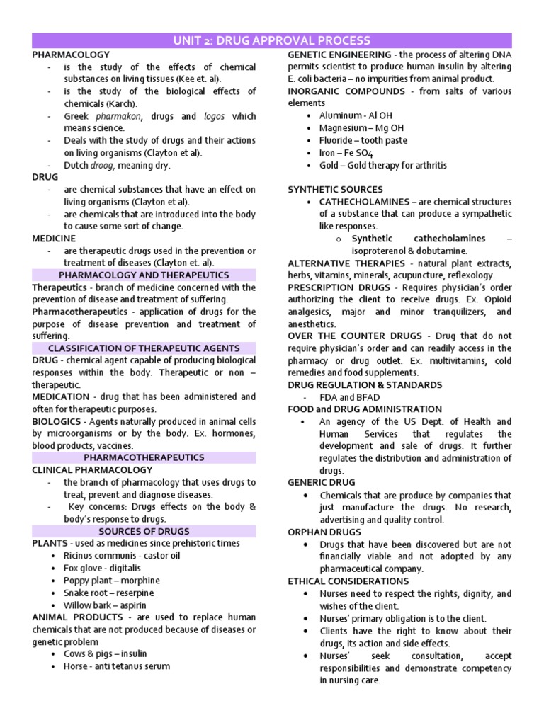 unit 2 pharmacology notes | PDF | Pharmacology | Clinical Trial