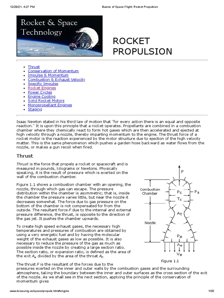 Rocket Propulsion Fundamentals: Thrust, Momentum, Impulse, and the Conservation of Mass-Energy ...