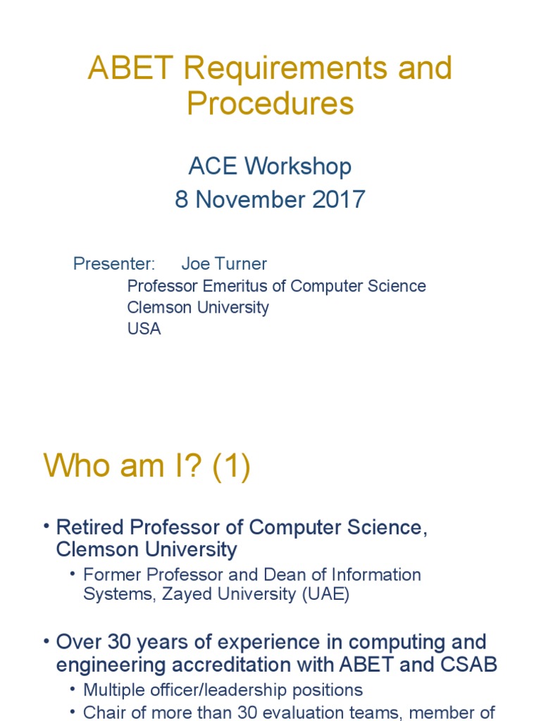 ABET Requirements and Procedures | PDF | Curriculum | Educational ...