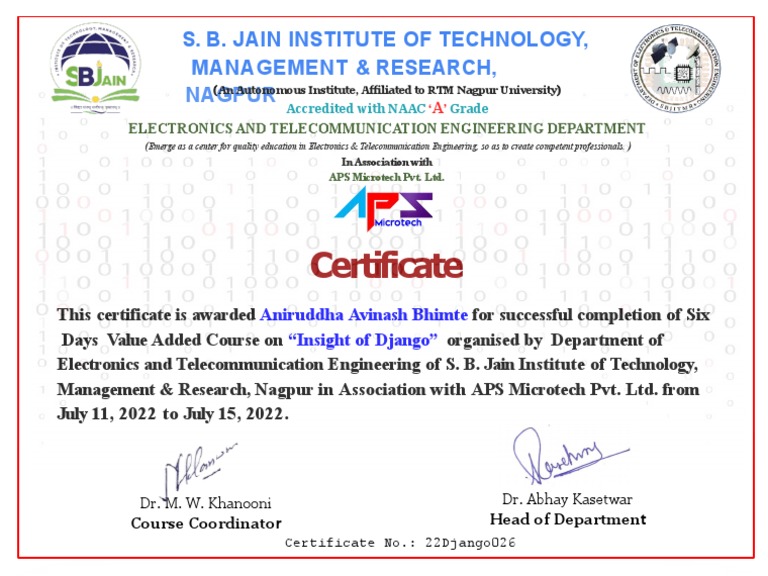 DJango Certificate | PDF