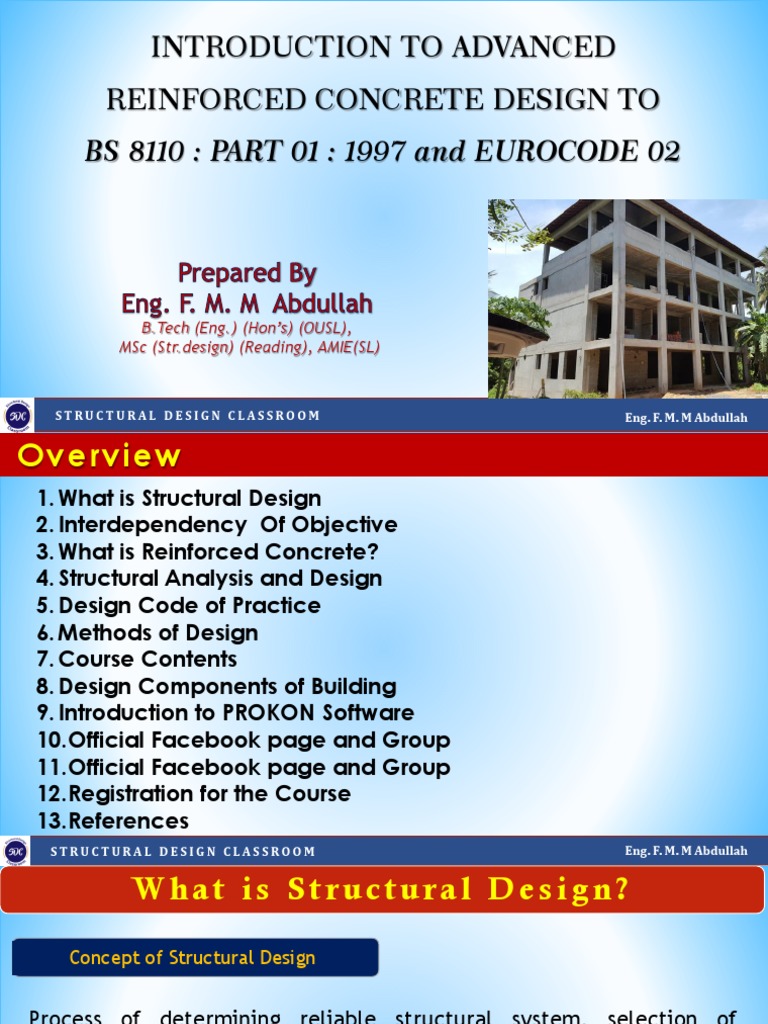 Introduction To Structural Design Class BS and EC | PDF | Reinforced Concrete | Concrete