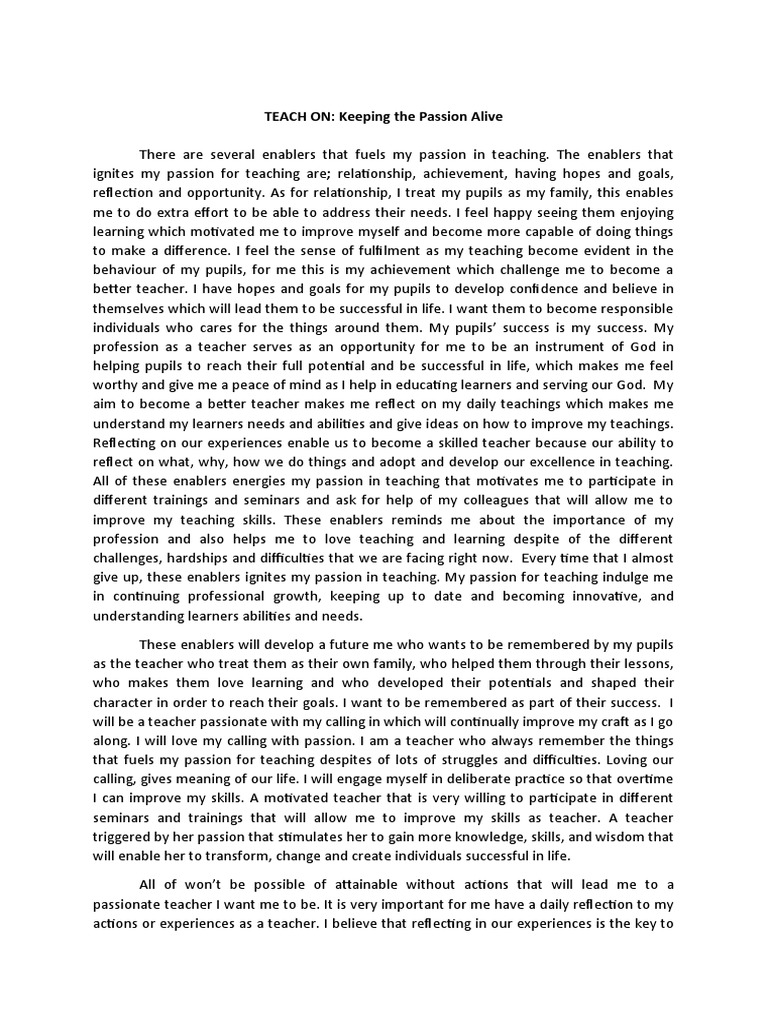 Keeping Passion Alive in Teaching | PDF | Teaching Method | Teachers