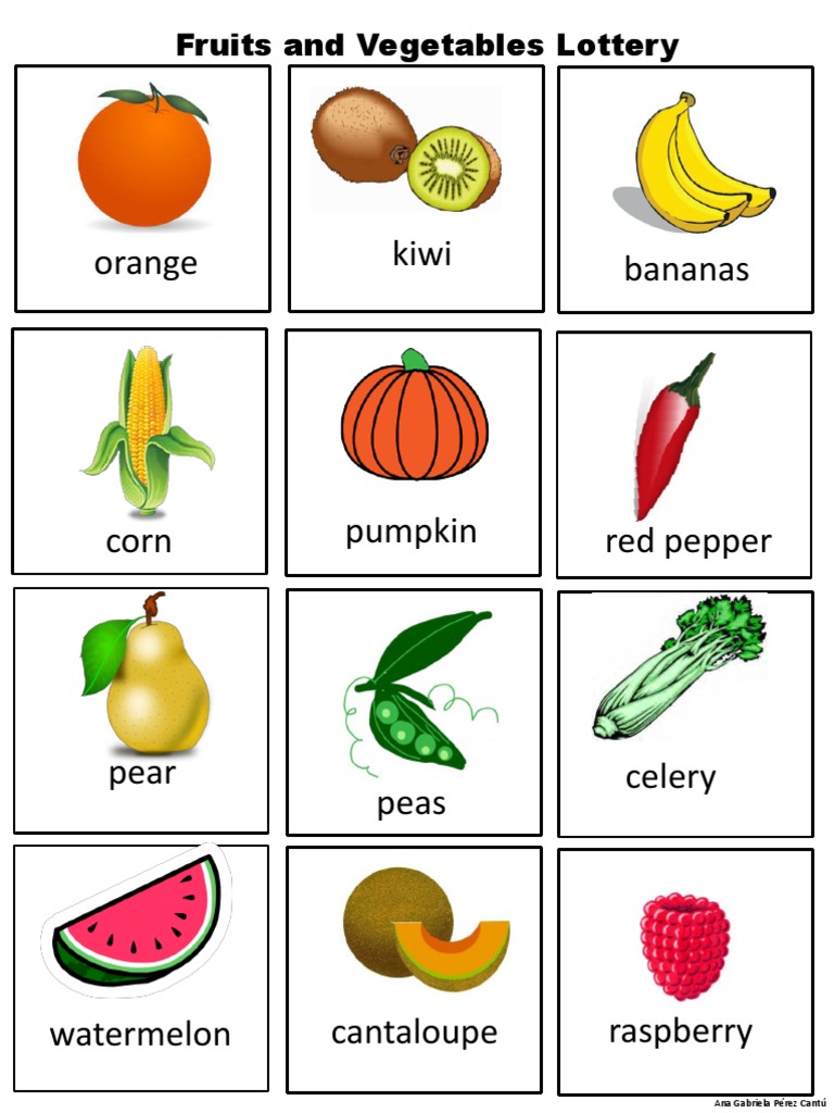 Fruits and Vegetables Lottery List | PDF