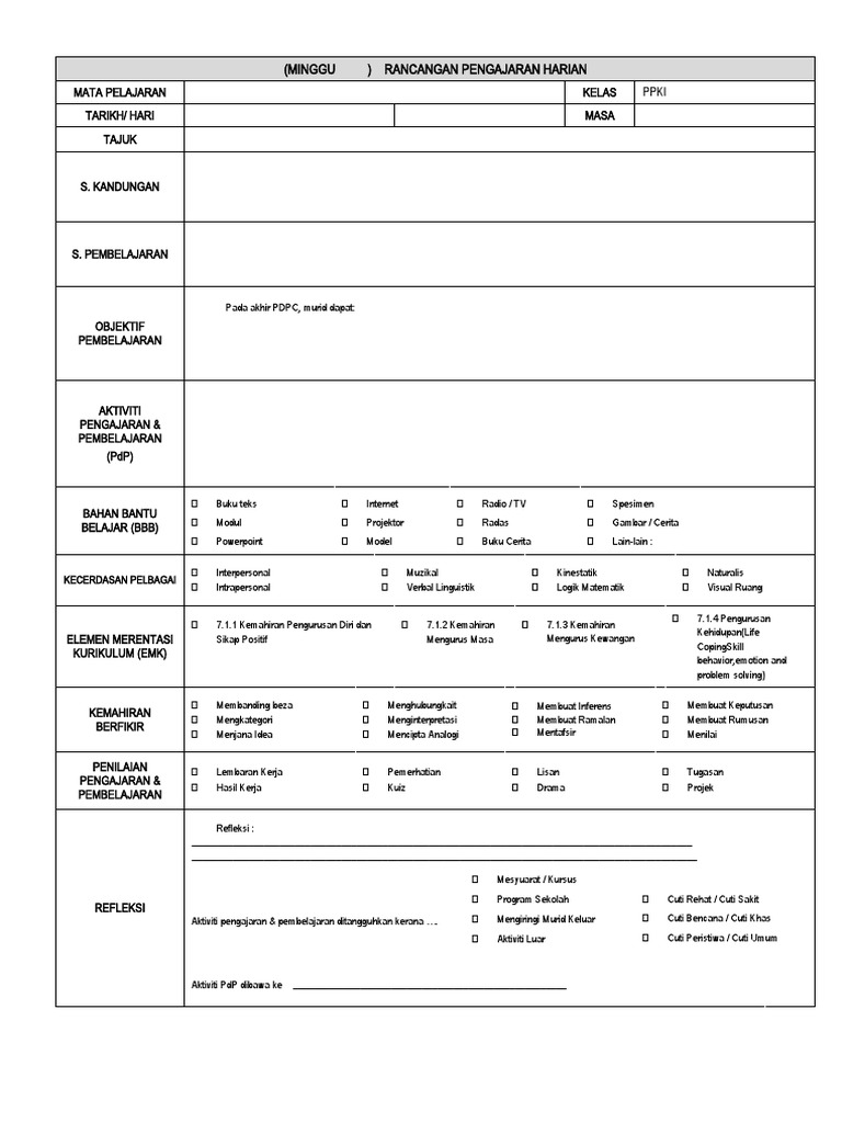 RPH Kosong Terkini | PDF