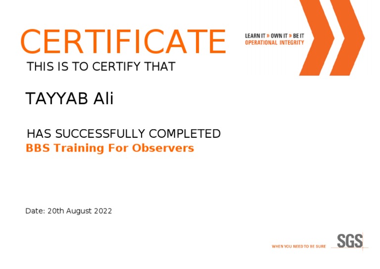 BBS Training For Observers | PDF