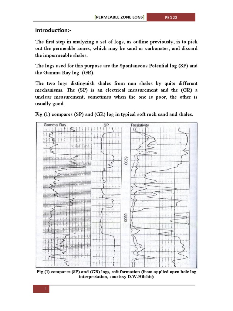 Permeable Zone Logs | PDF | Chemistry | Materials