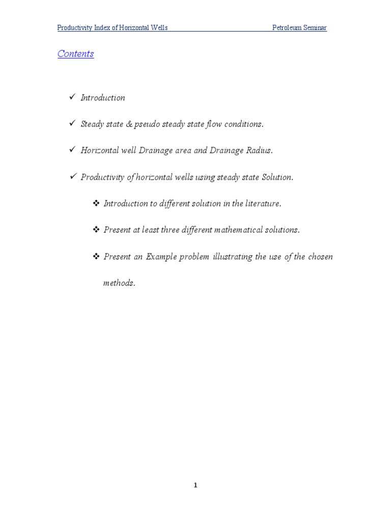 Productivity Index of Horizontal Wells | PDF | Oil Well | Petroleum ...