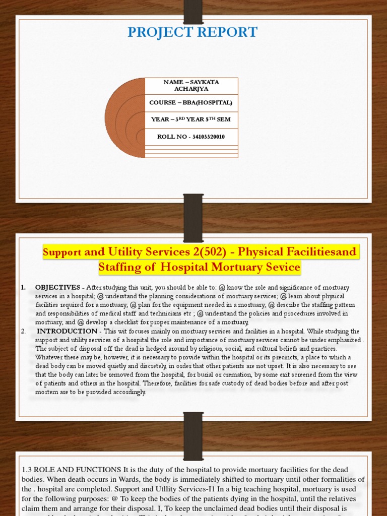 Support and Utility Services 2 (502) - Physical Facilities and Staffing of Hospital Mortuary ...